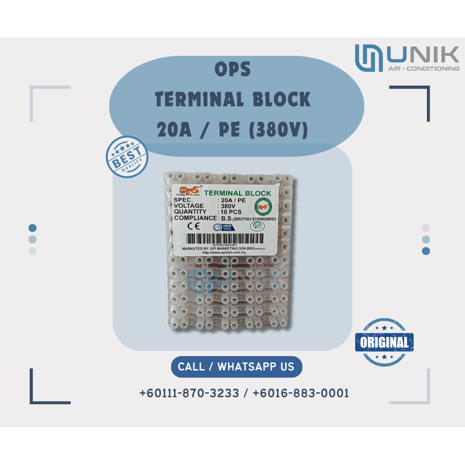 OPS TERMINAL BLOCK 20A / PE (380V) | Shopee Malaysia