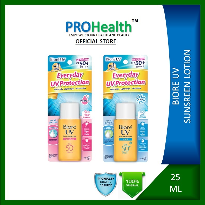 Biore UV Sunscreen Perfect Protect Milk MOISTURE Cool SPF50+ PA 25ML MFG:04/2023 | Shopee Malaysia