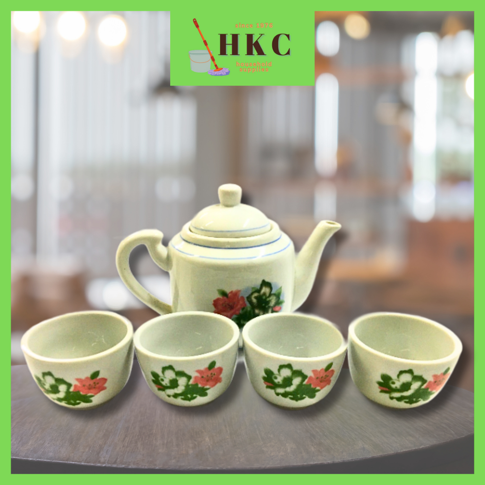 Traditional Porcelain Floral Hibiscus Design Tea Cup Cawan Bunga ...
