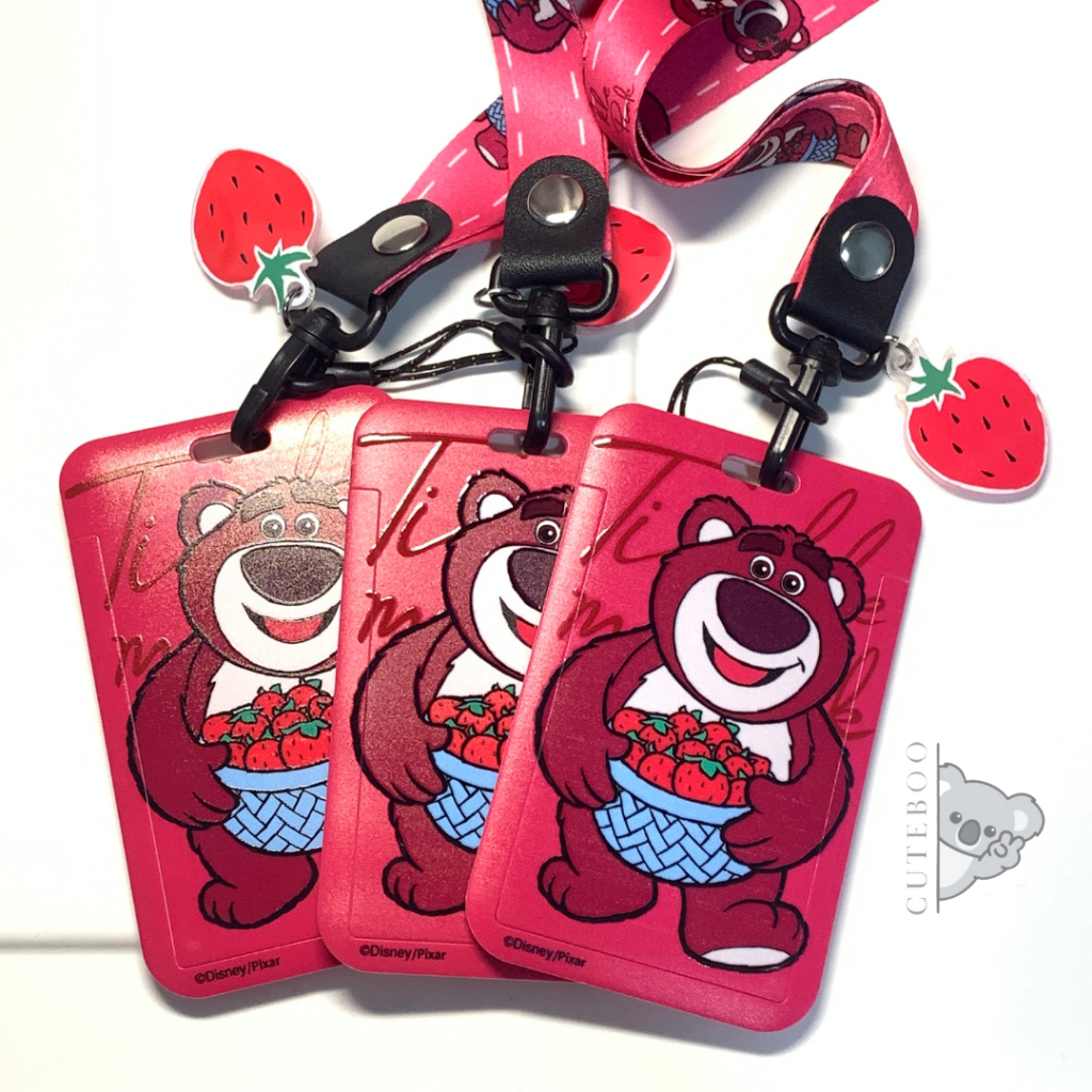 Cute Cartoon Lanyard ID Card Holder Pemegang Kad Strawberry Lotso ...