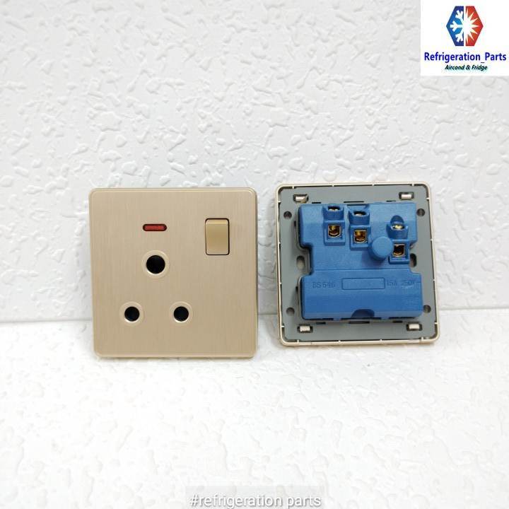 CZ Emas suis soket 10a 13a 15a 20a aircond suis heater soket palam lampu kipas 金色插座开关 gold ...