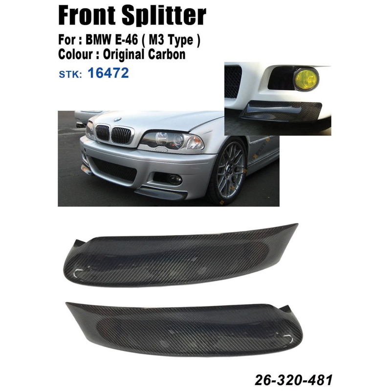 Stk-16472 :Front Bumper Splitters Lip Spoiler M3 TYPE for BMW 3 Series ...