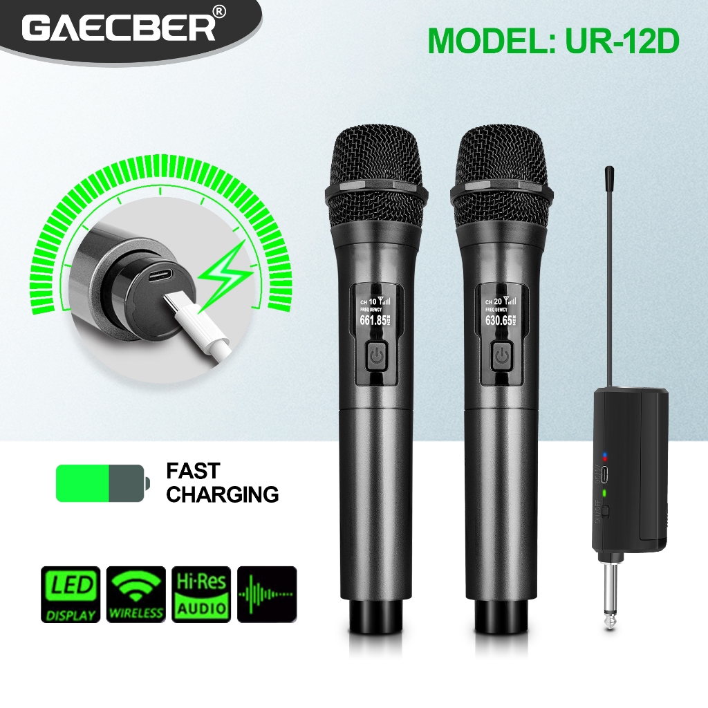 Wireless microphone UR-12D rechargeble battery for mixer audio ...