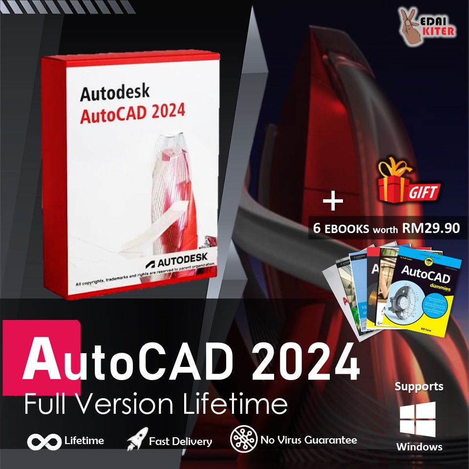 🔥[Seller Install] AutoCAD 2024 [Full Version for Windows] + 6 FREE GIFT ...