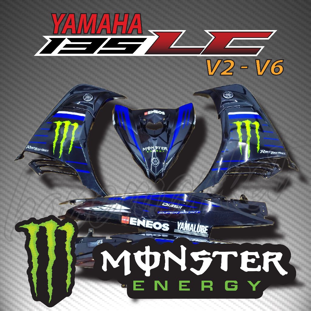 STRIPE MOTOR YAMAHA LC135 V2 - V7 MON STER DESIGN ( 73 ) CUSTOM BODY ...
