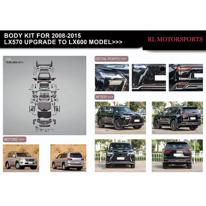 Lexus LX570 2008 - 2015 convert LX600 2023 bodykit body kit front rear ...