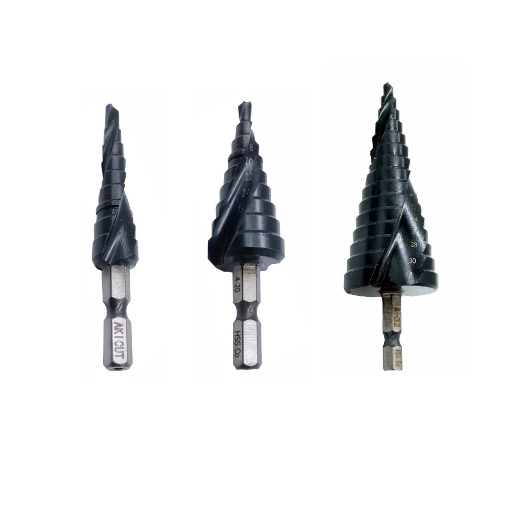 AKICUT M35 Step Drill HSS Cobalt Step Drill Bit HSS Steel Hole Spiral ...