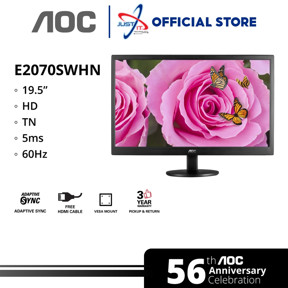 AOC E2070SWHN 19.5" MONITOR ( 19.5" TN HD / 5MS / 60HZ / HD MI ...
