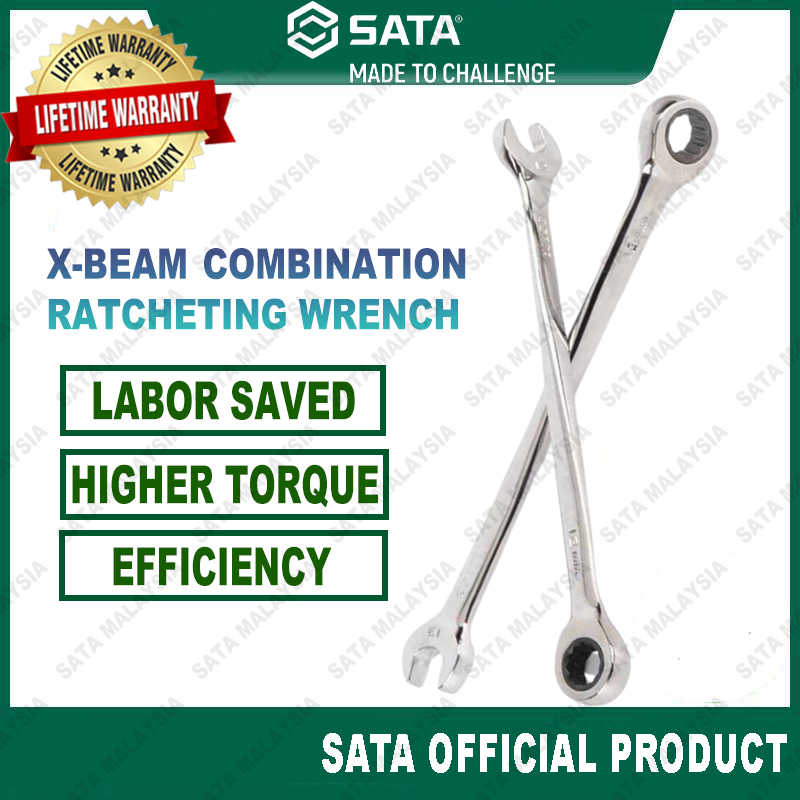 SATA X-Beam Combination Ratcheting Wrench Gear Spanner Sepana Gear X ...