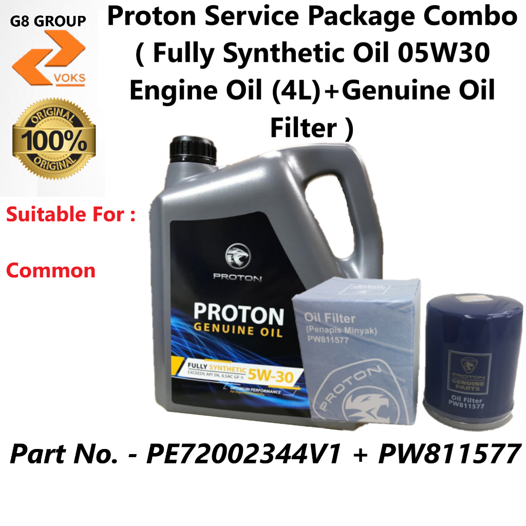 Proton Service Package Combo ( Fully Synthetic Oil 05W30 Engine Oil (4L ...