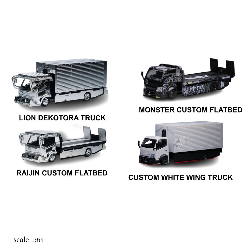 MicroTurbo 1/64 Flat bed Tow Truck, Dekotora | Shopee Malaysia