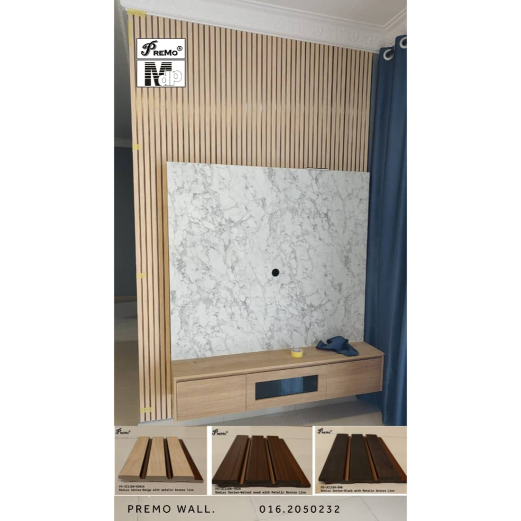 PREMO Fluted/Flat Wall Panel-Duo Tone TV WALL-290cm Long 9.5ft-Wall ...