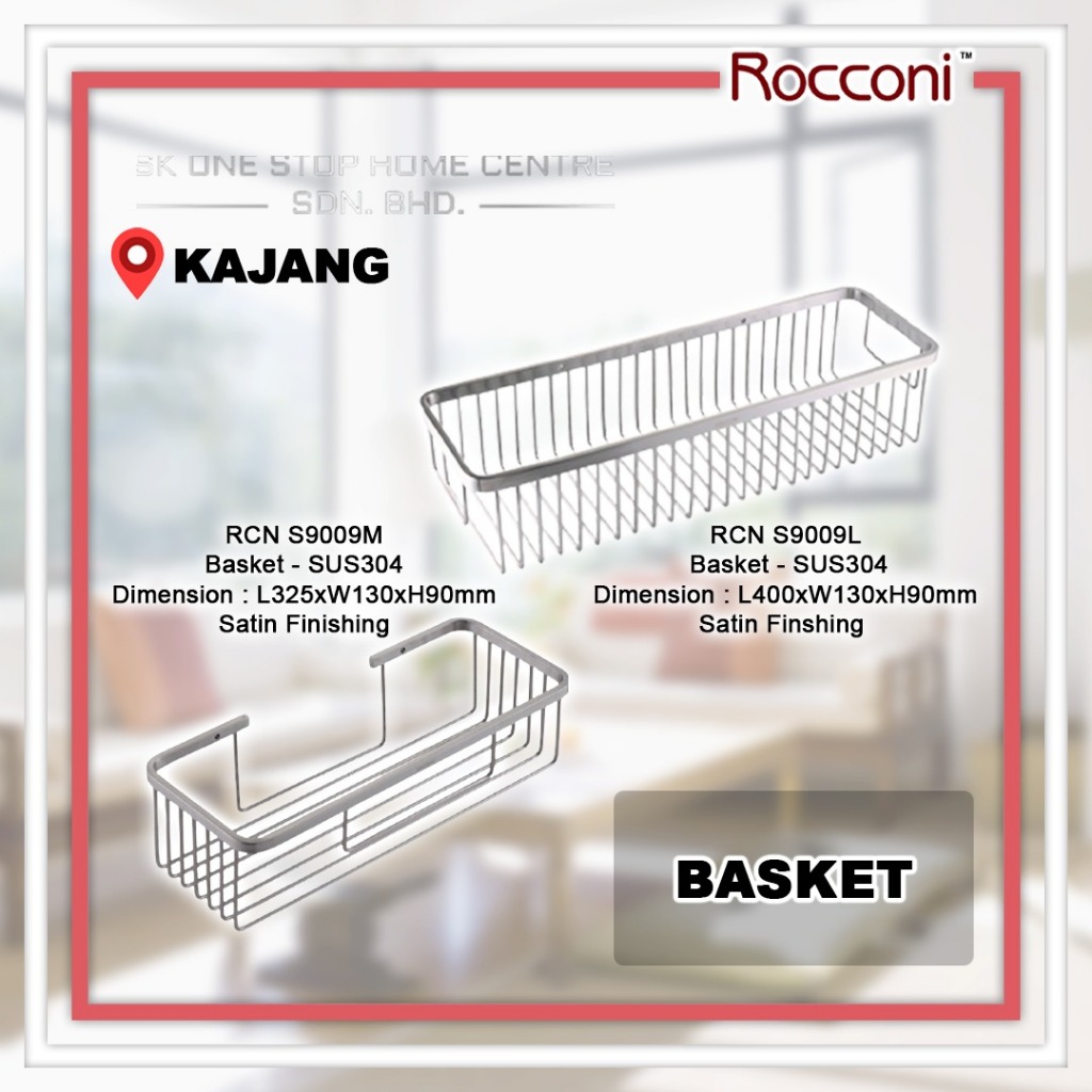 ROCCONI RCN S9009M / RCN S9009L Bathroom Stainless Steel Rectangular ...
