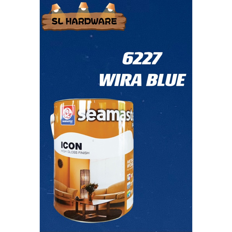 1 LITRE SEAMASTER ICON HIGH GLOSS FINISH (CAT MINYAK) (6227 WIRA BLUE ...