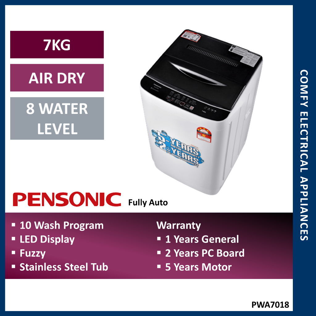 Pensonic 7KG / 11KG Top Load Fully Auto Washing Machine Mesin Basuh 洗衣机 > PWA7018 / PWA1101X ...