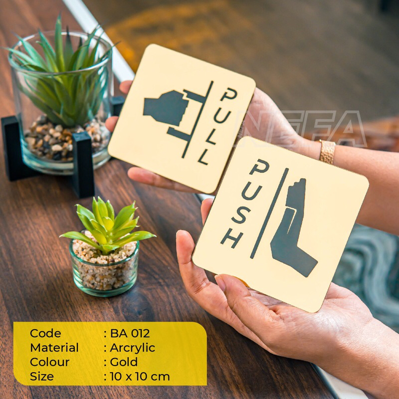 Modern Door Sign, Push & Pull sign, please ring the bell, tekan loceng ...