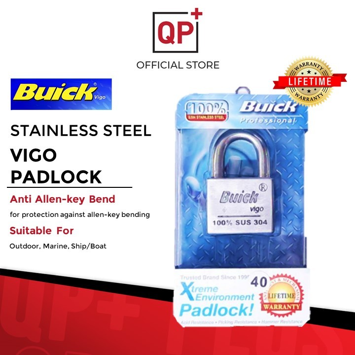 BUICK VIGO STAINLESS STEEL PADLOCK KUNCI MANGGA (SHIP/OUTDOOR/MARINE ...