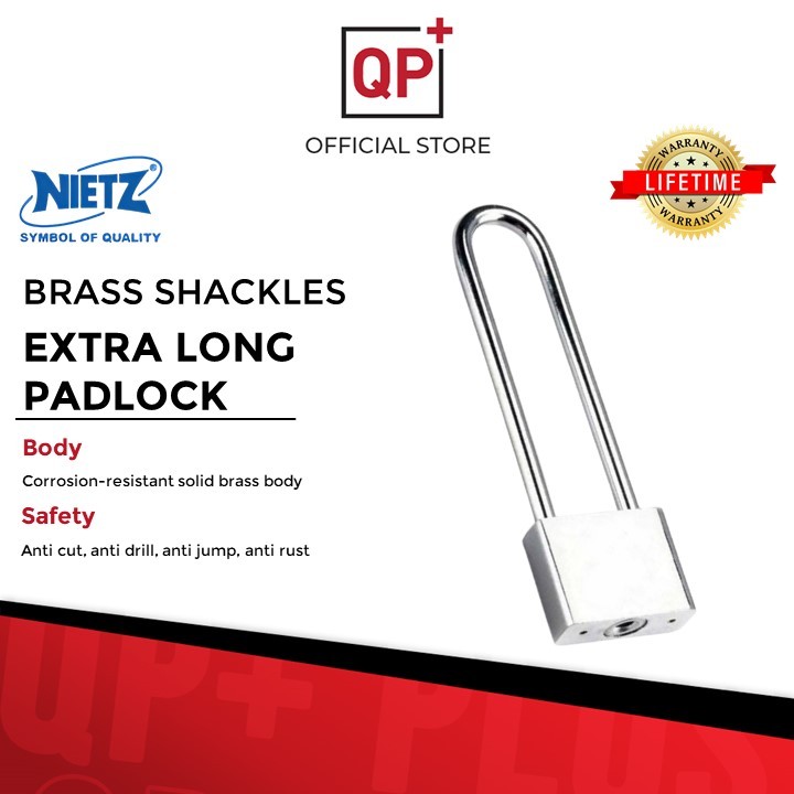 NIETZ EXTRA LONG PADLOCK 50MM EXTRA LONG BRASS SHACKLES l MANGGA KUNCI l 挂锁 | Shopee Malaysia