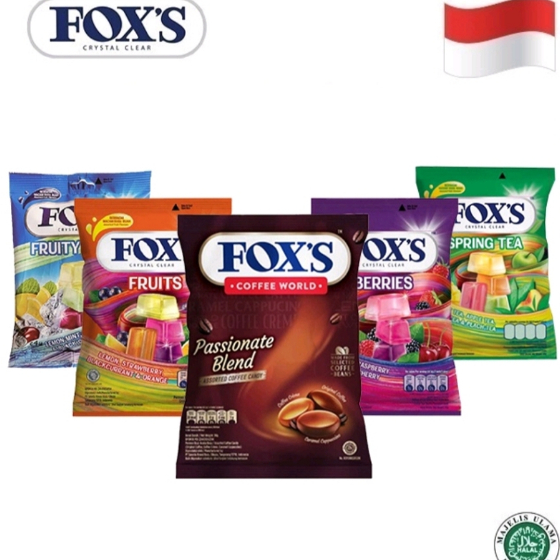 Fox's Crystal Clear Berries/Fruits/Fruity Mint & Oval Candy Coffee Passionate Blend/Creamy Blend ...
