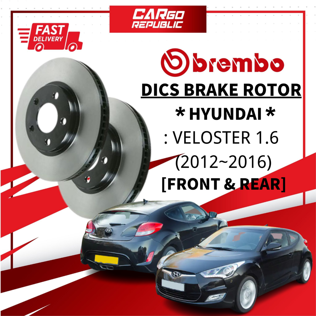 Brembo Rotor Hyundai Veloster 1.6 (2012-2016) Front (Depan) & Rear ...