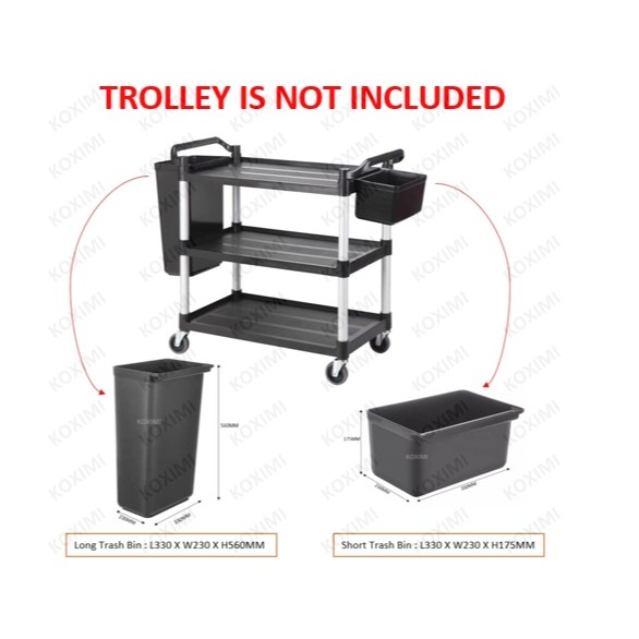 SET of Plastic Collector Bin Trash Bin Side Bin for Dish Collection ...