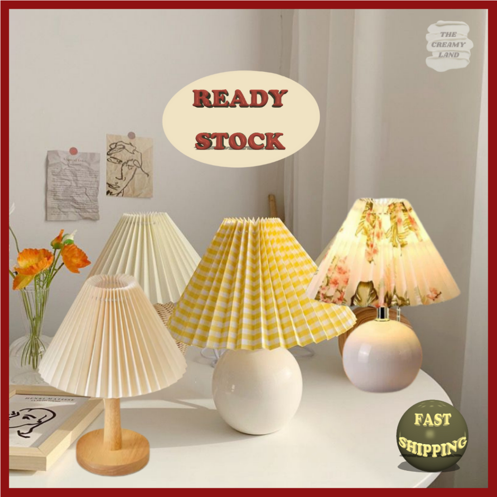 Pleated Table Lamp Study Lamp Cute Small Mini LED Night Light Sleep ...