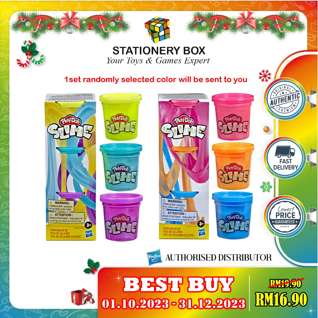 ORIGINAL - Hasbro Play-Doh Slime 3 Pack, Assorted Colors, for Kids Ages ...