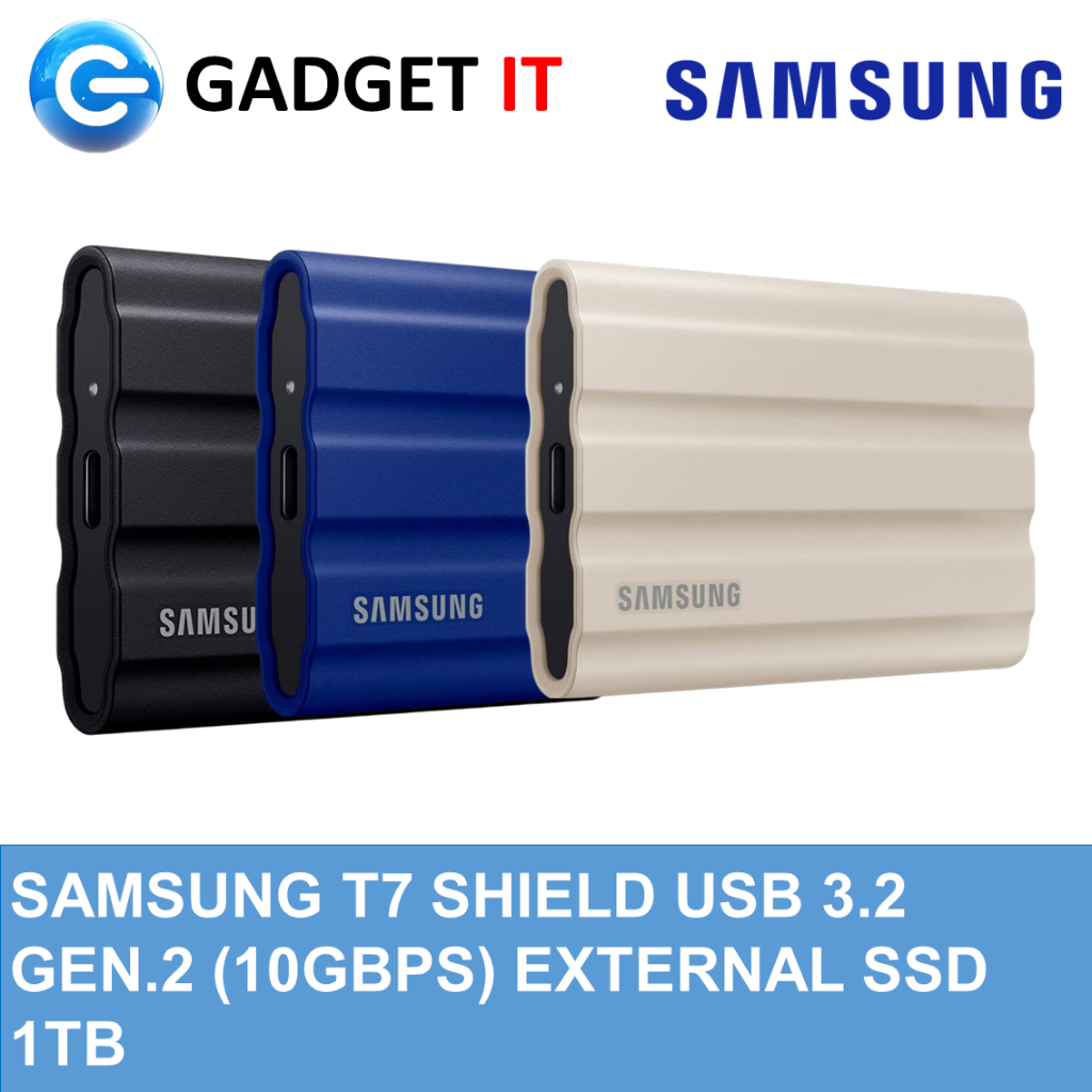 SAMSUNG T7 SHIELD USB 3.2 GEN.2 (10GBPS) EXT SSD EXTERNAL SOLID STATE ...