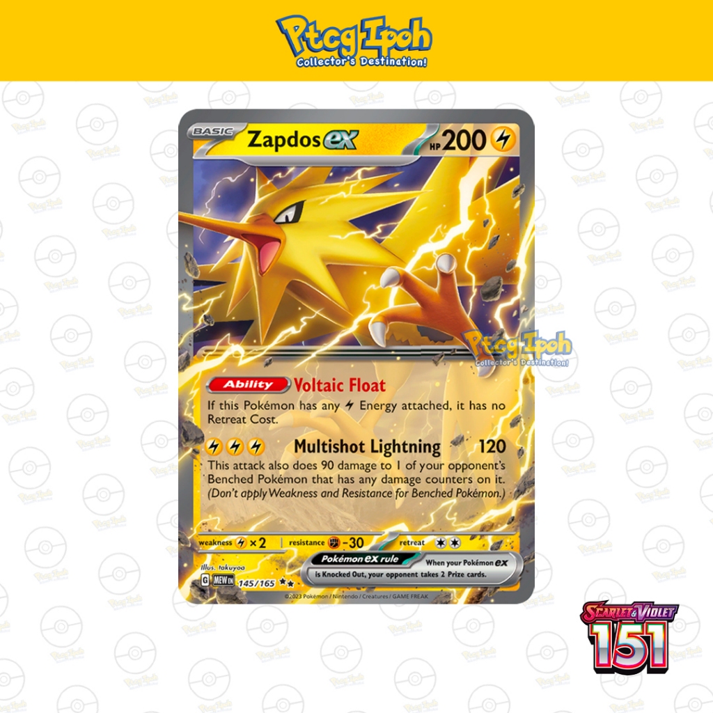 [Pokémon TCG] Pokemon 151 : Zapdos ex - 145/165 - Ultra Rare | Shopee Malaysia