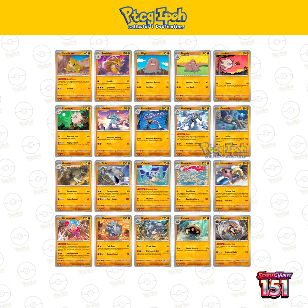 [Pokémon TCG] Pokemon 151: Sandshrew Machop Machamp Graveler Onix ...