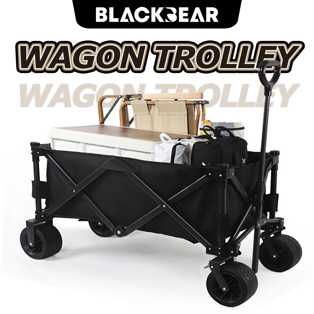 BLACKBEAR Outdoor Wagon Trolley Foldable Cart Foldable Camping Trolley ...