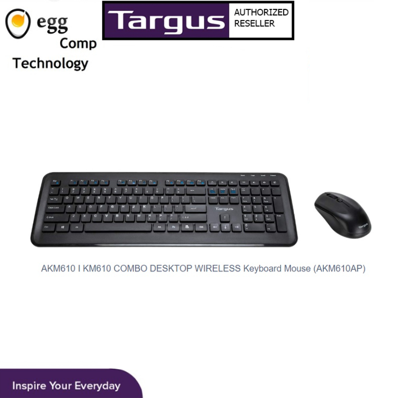 TARGUS KM610 COMBO DESKTOP WIRELESS Keyboard Mouse (AKM610AP) | Shopee ...