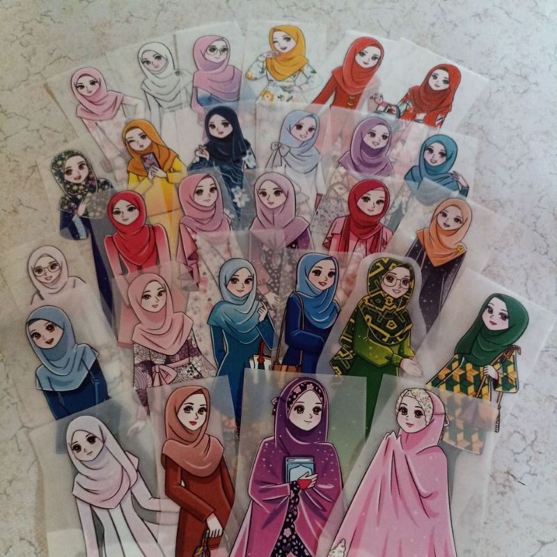 (Gadis Hijab 2) Stickers Clothes DIY Accessory Iron On Patches / Heat ...