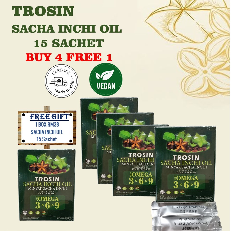 Sacha Inchi Oil trosin (15 Sachet) Minyak Sacha Inchi trosin(5ml x 15 ...