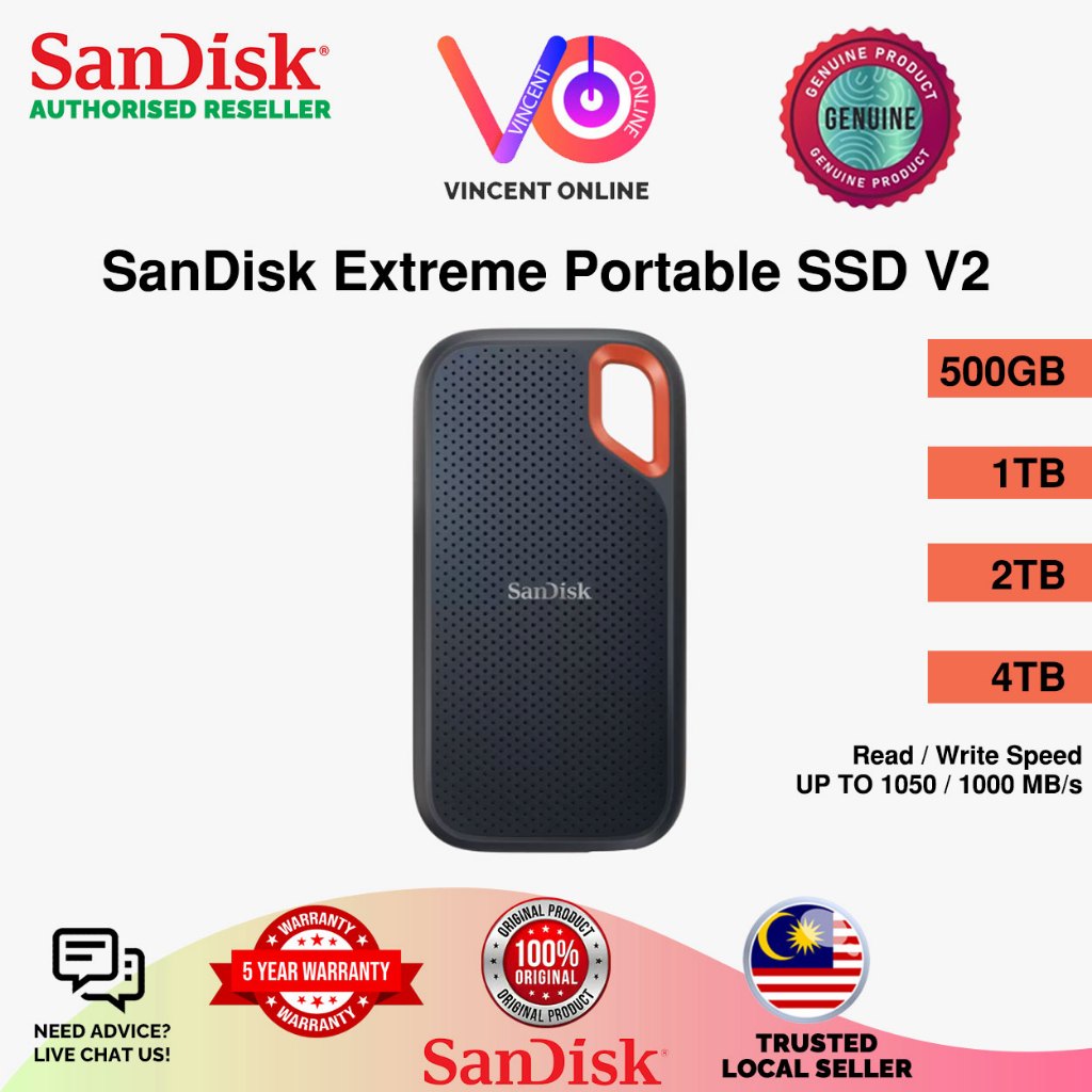 SanDisk Extreme Portable SSD V2 E61 | Shopee Malaysia
