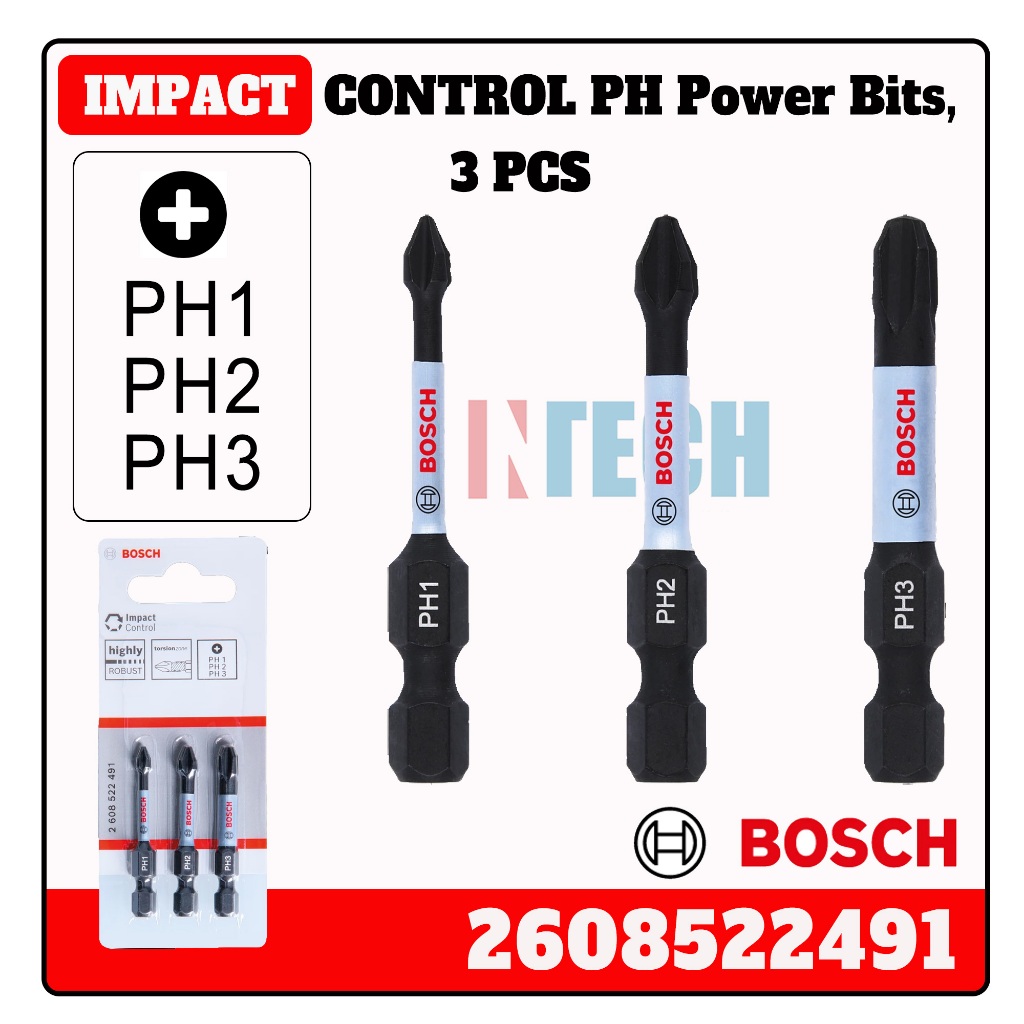 BOSCH 2608522491 SCREWDRIVER BIT IMPACT 3x PH POWER (3PCS) | Shopee Malaysia