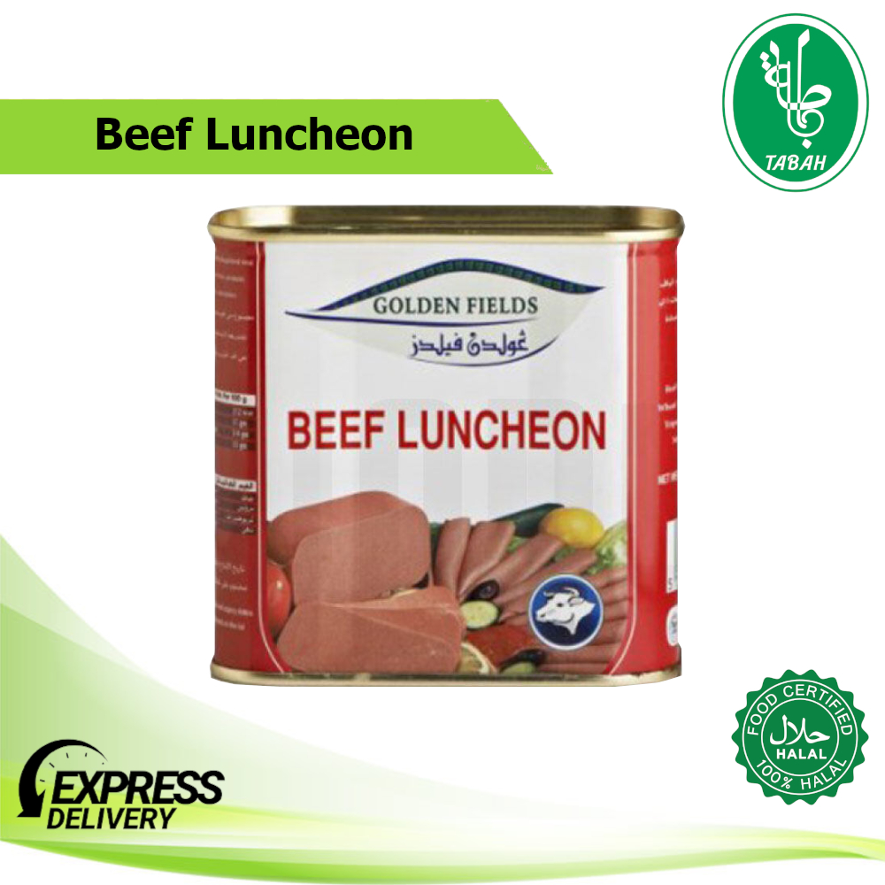 GOLDEN FIELDS BEEF LUNCHEON/CHICKEN LUNCHEON/PRODUCT OF SAUDI ARABIA ...