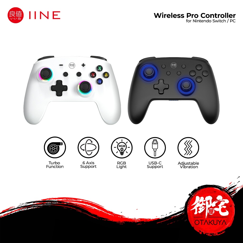 IINE Nintendo Switch OLED/Lite Gen2 Plus Wake Up Wireless Controller Auto-Fire Pro Controller ...
