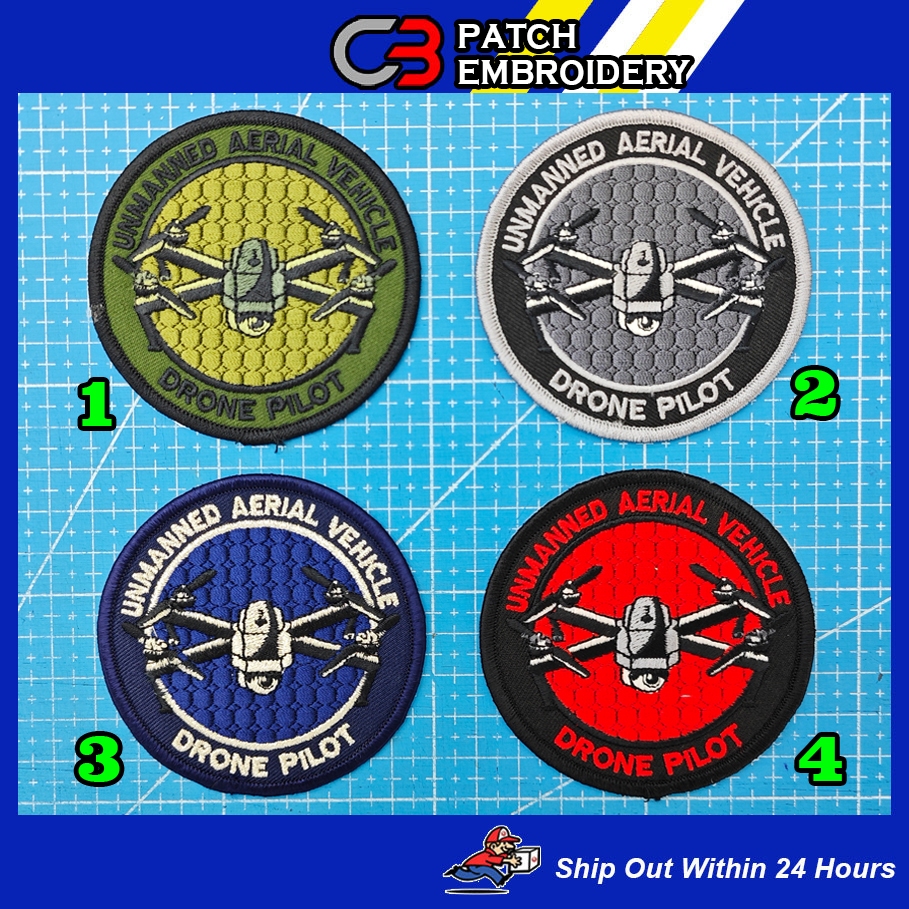 UAV Drone Pilot Embroidery Patches Sulam / PC27 | Shopee Malaysia