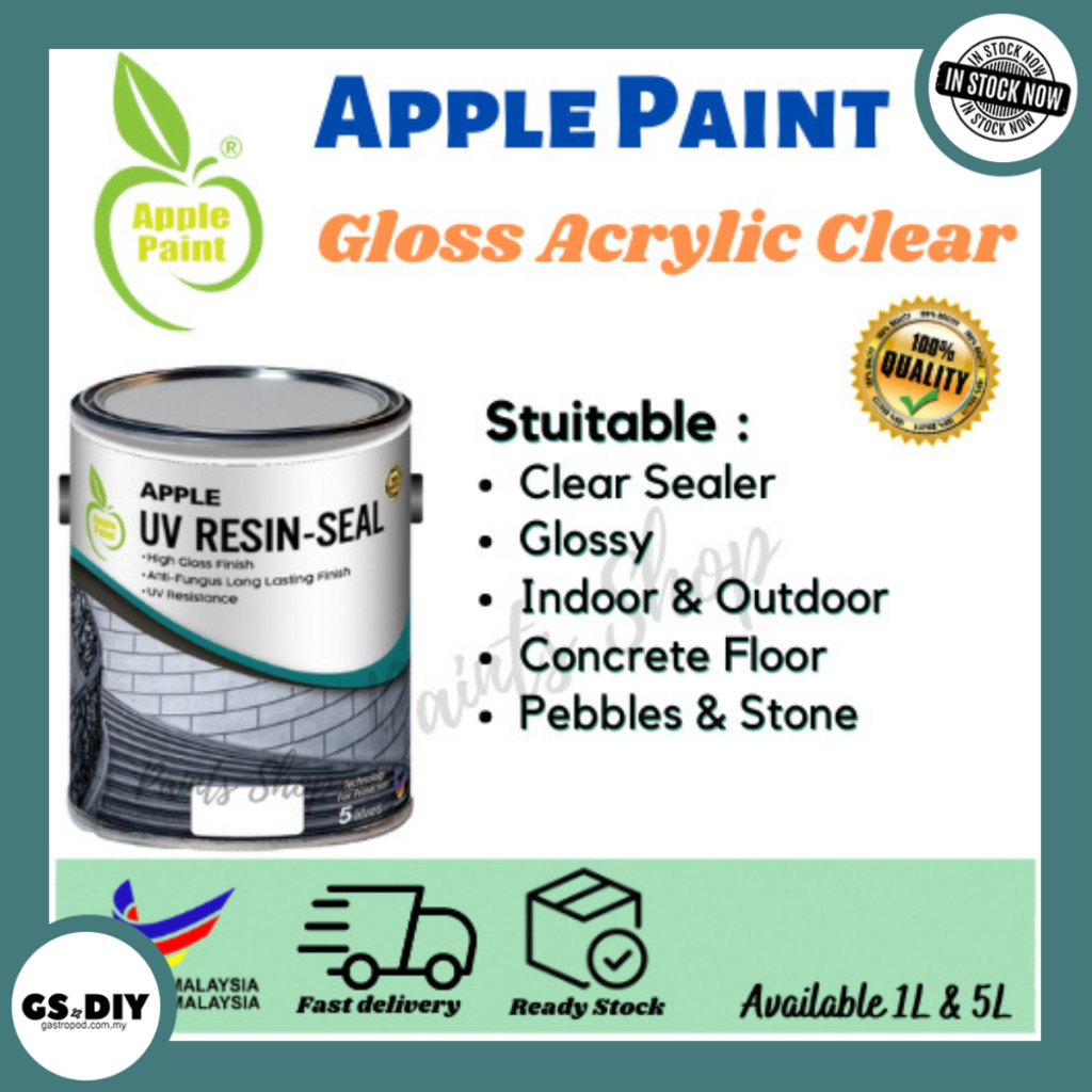 5L Apple UV Resin-Seal(Acrlyic Clear)High Gloss, Anti-Fngus Long ...