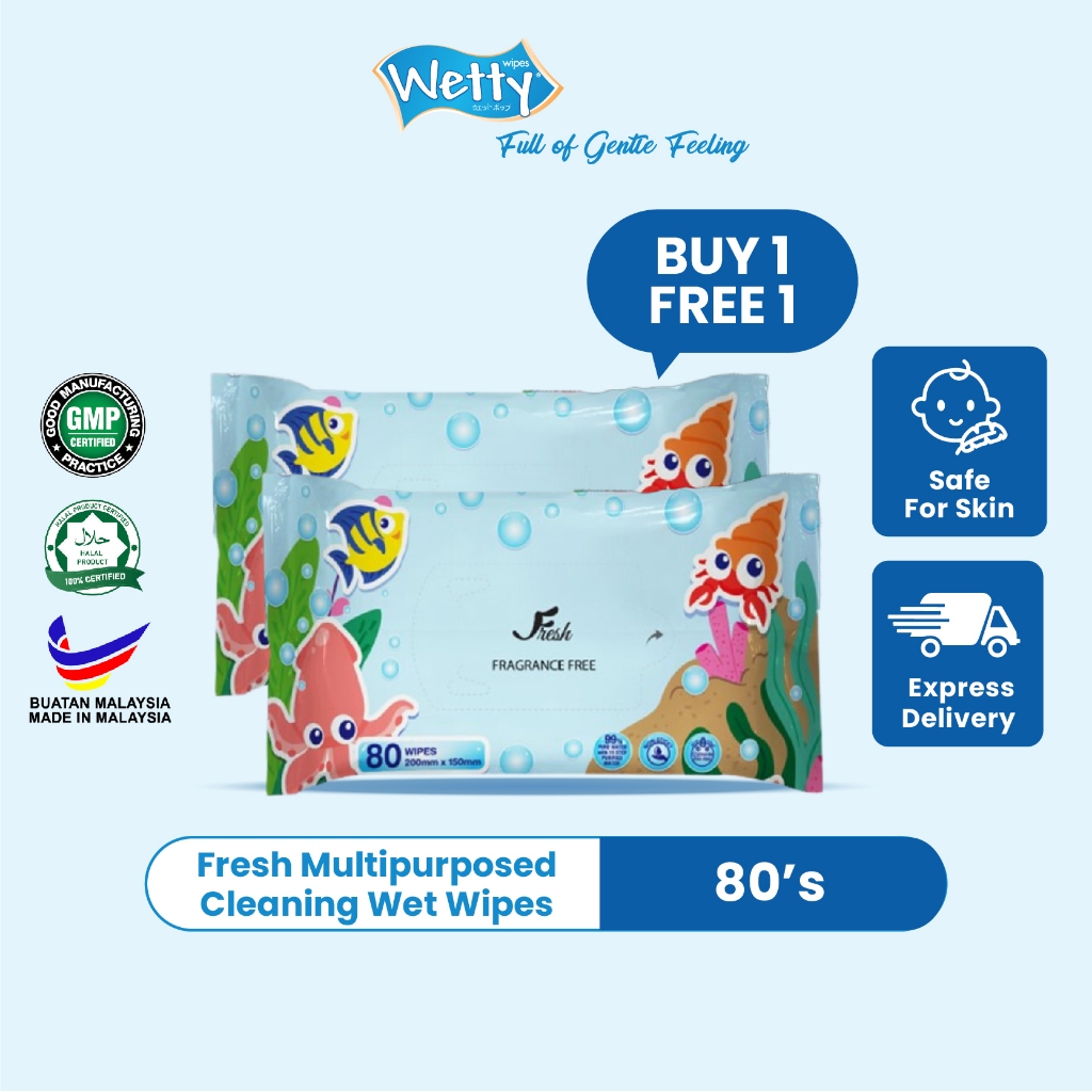Fresh Multipurpose Cleaning Wet Wipes Wet Tissue Tisu Basah (80Pcs ...