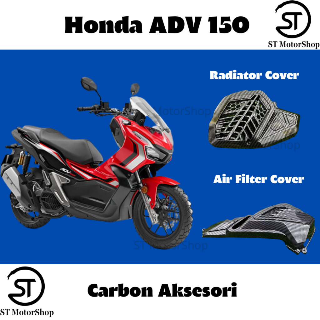HONDA Adv 150 Aksesori Carbon - Air Filter Cover & Radiator Cover ...