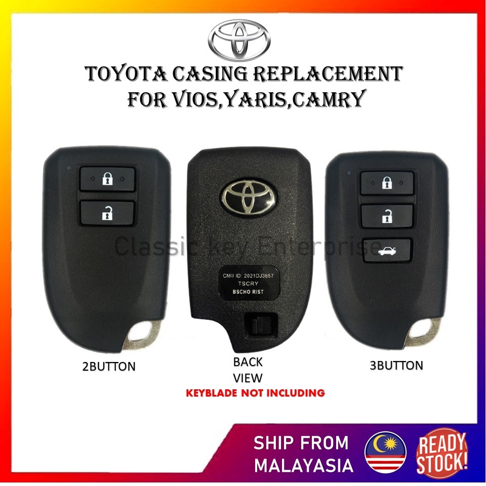 Toyota smartkey keyless Car Remote Key Case Shell For Toyota Yaris Vios ...