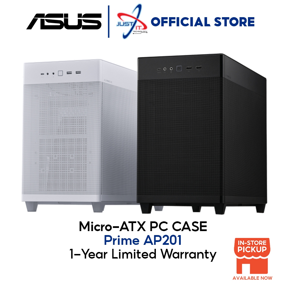 ASUS AP201 Prime Case Mesh M-ATX Case - Black/White | Shopee Malaysia