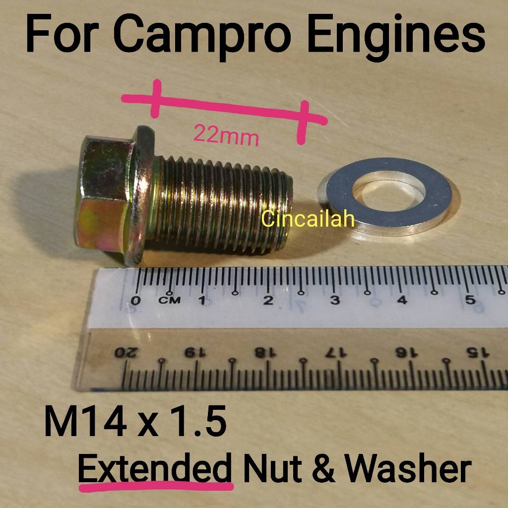 Proton Campro Extended Oil Sump Nut & Washer 22mm M14 x 1.5 BLM FLX ...