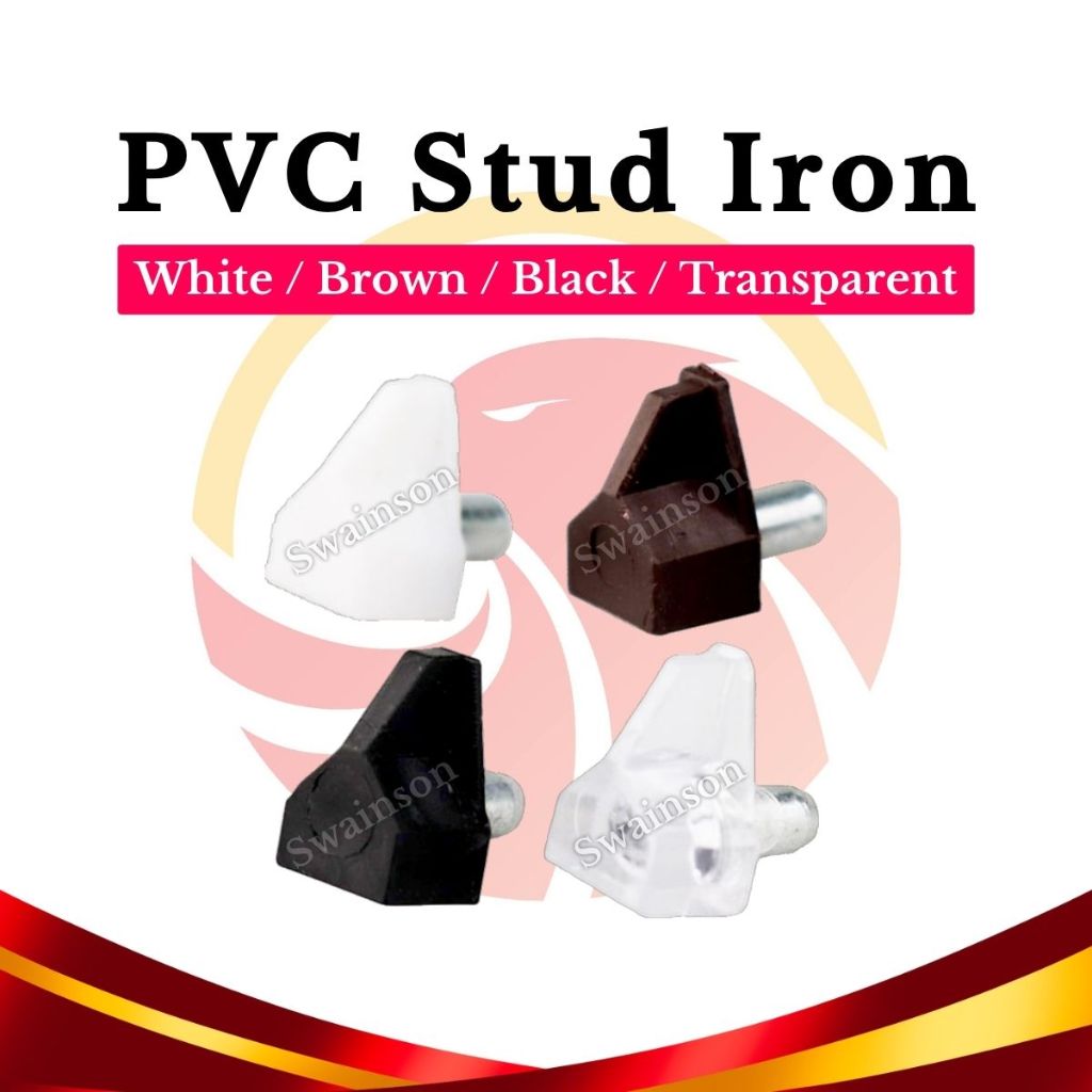 PVC Stud Iron Shelf Support Brown / White / Black / Transparent ...