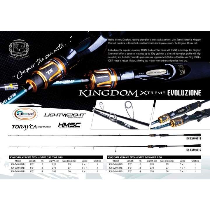 2023 SEAHAWK KINGDOM XTREME EVOLUZIONE JIGGING ROD | Shopee Malaysia