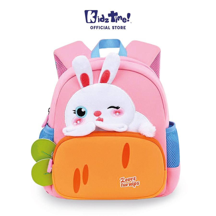 Kidztime Children Cute Rabbit w Carrot Multi-Layer Multi Deck AntiLost Design School Backpack ...