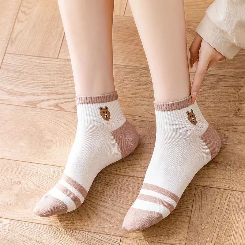 【DingDang】Ready Stock 1 Pair Invisible Ankle Soft Colorful Cotton Women ...