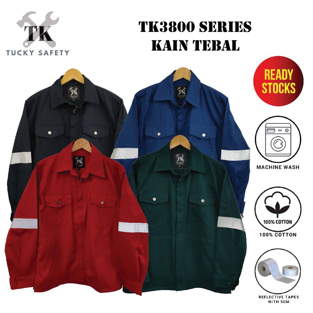SIZE XS - 5XL TK SAFETY JACKET TEBAL / WORKING JACKET / SLEEVE BUTTON ...